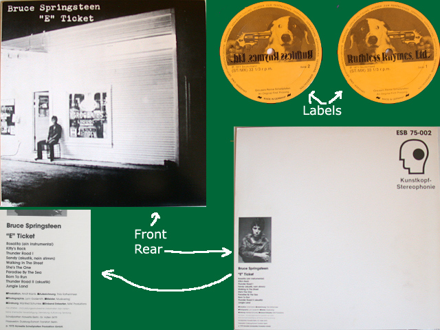 Bruce Springsteen Bootlegs : E TICKET - LPET1