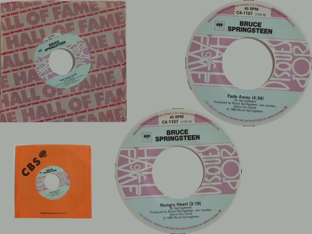 Bruce Springsteen Discography : HUNGRY HEART / FADE AWAY (HF) - C411071